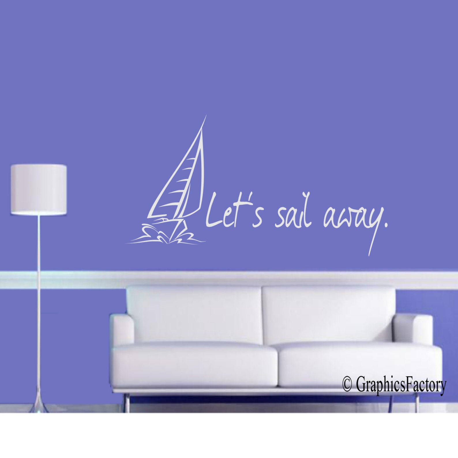Let's Sail Away Wall Decal Sailing Decal Sailboat - Etsy