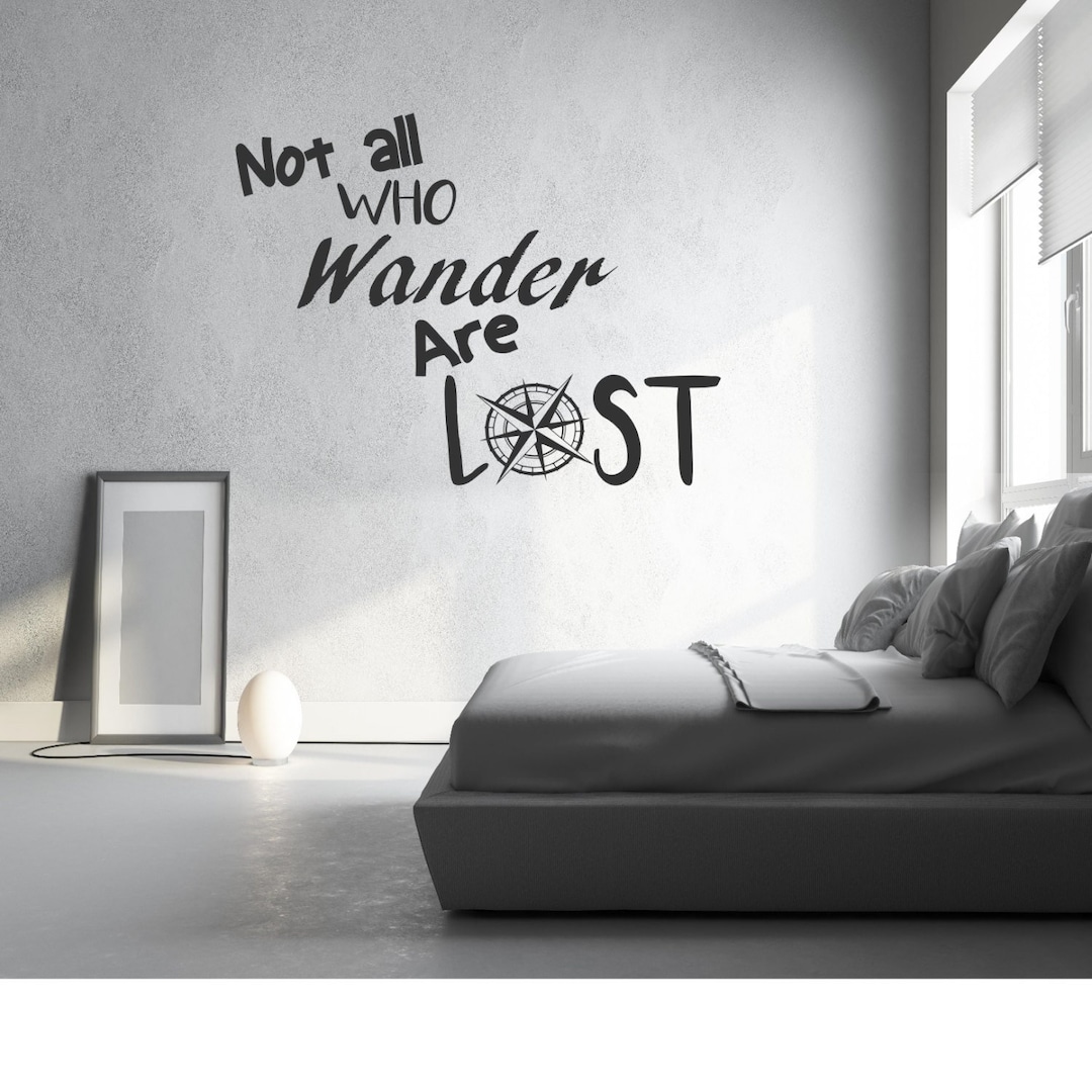 Not All Who Wander Are Lost Wall Decal - Compass Decal - Travel Decal ...