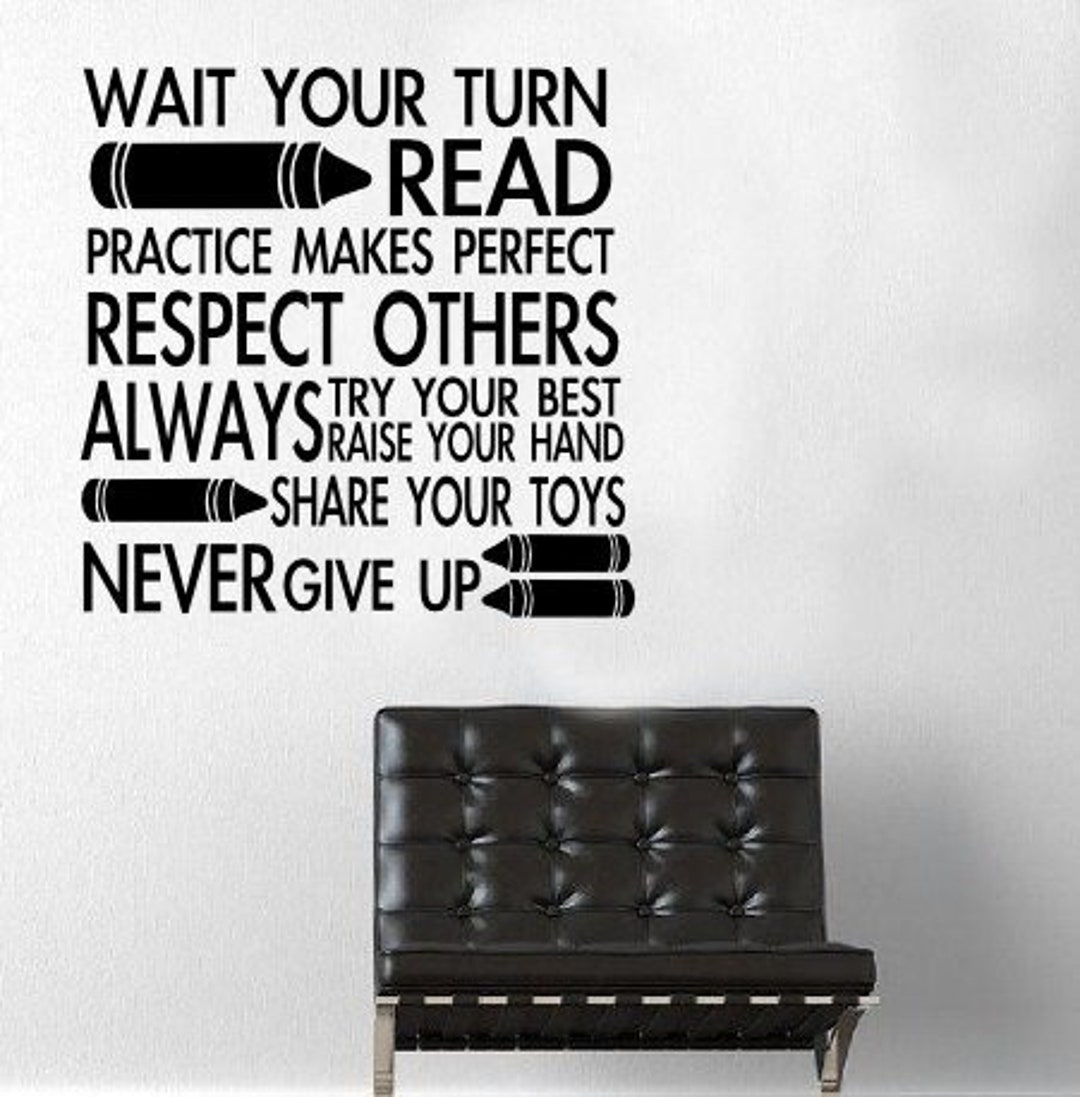 Classroom Decal - Classroom Rules Wall Decal - Teacher Rules ...