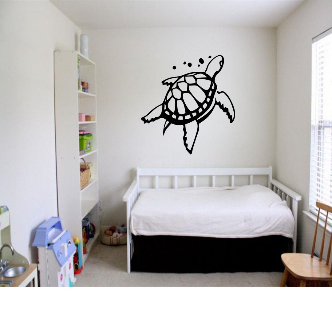 Turtle Wall Decal- Turtle Decal, Turtle Sticker, Turtle Wall Art - Etsy