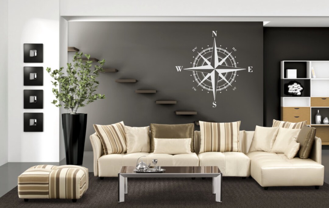 Compass Rose Wall Decal: Nautical Home Decor - Etsy