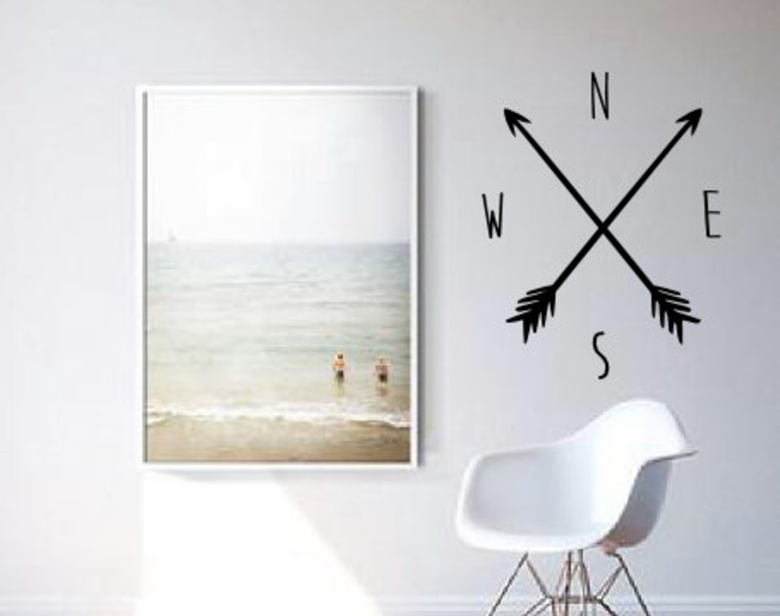North East South West Compass With Arrows Wall Decal - Arrow Decal ...