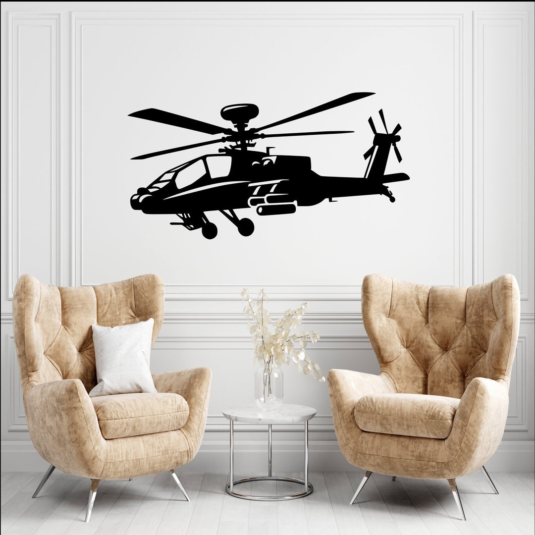 Apache Helicopter Decal - Apache Wall Decal - Apache Wall Art ...