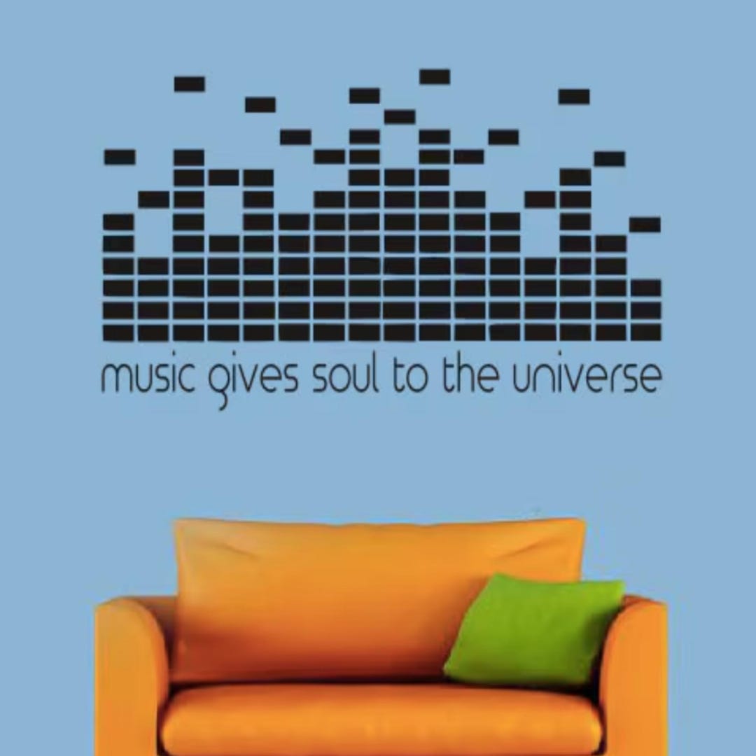 Music Gives Soul to the Universe - Wall Decal - DJ Decal - Home Decor ...
