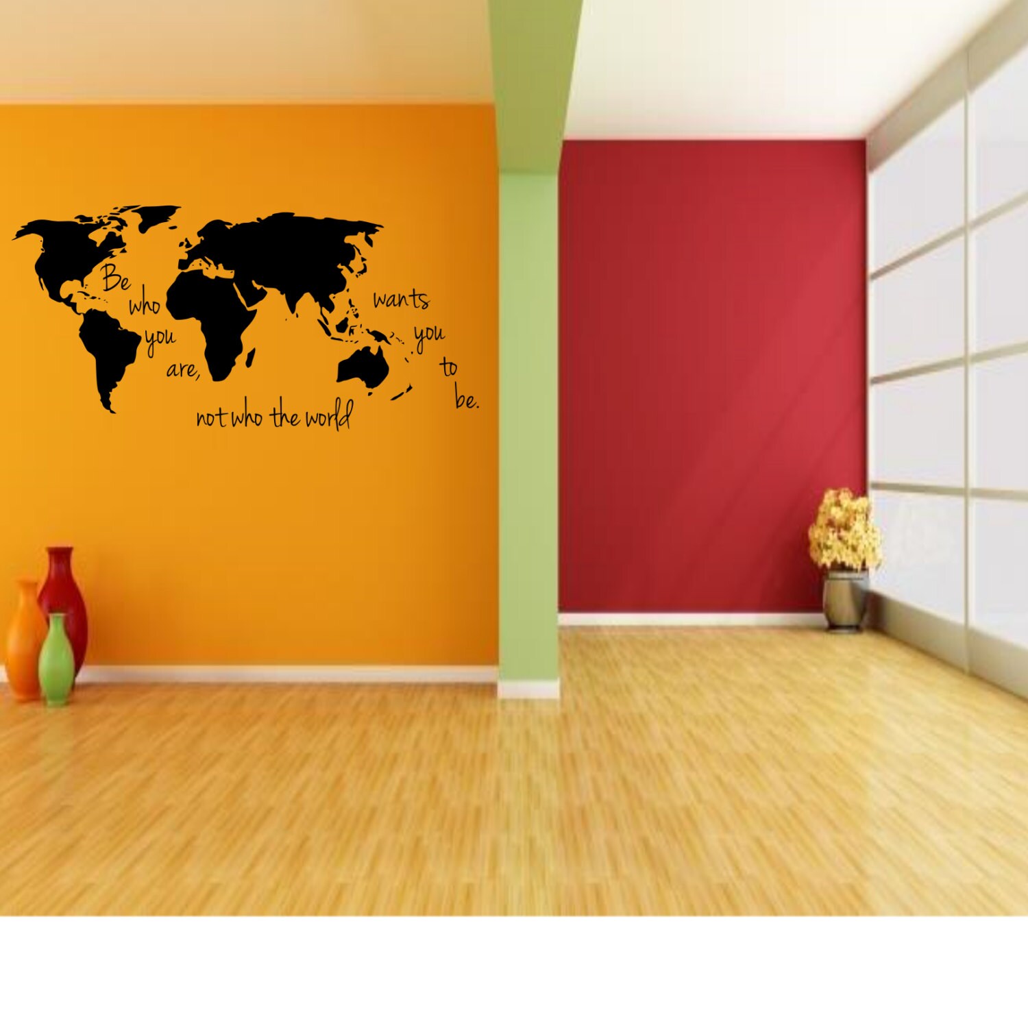 Large World Map Decal be Who You Are Not Who the World Wants | Etsy