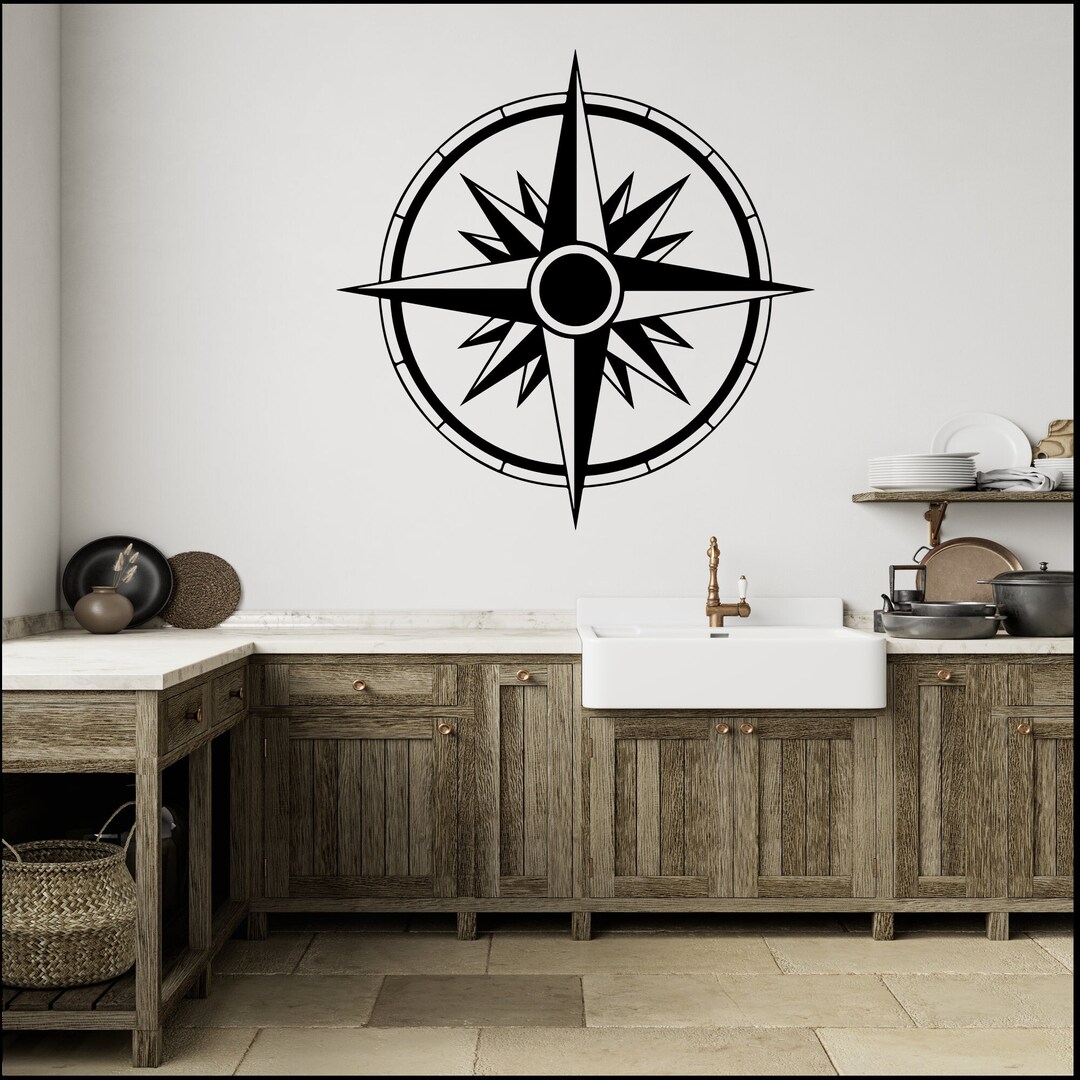 Compass Rose Wall Decal - Compass Rose - Compass Rose Decal - Compass ...