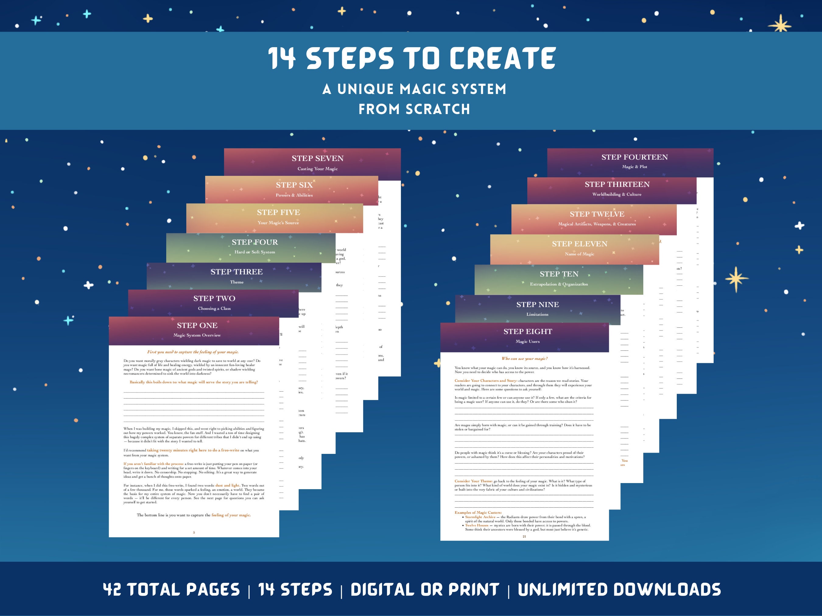 Magic System Worldbuilding Workbook | Create Magic for Fantasy ...