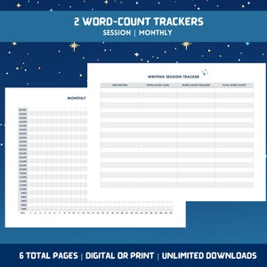 Writing Goals & Word-count Trackers Bundle | Writing Project Worksheets ...