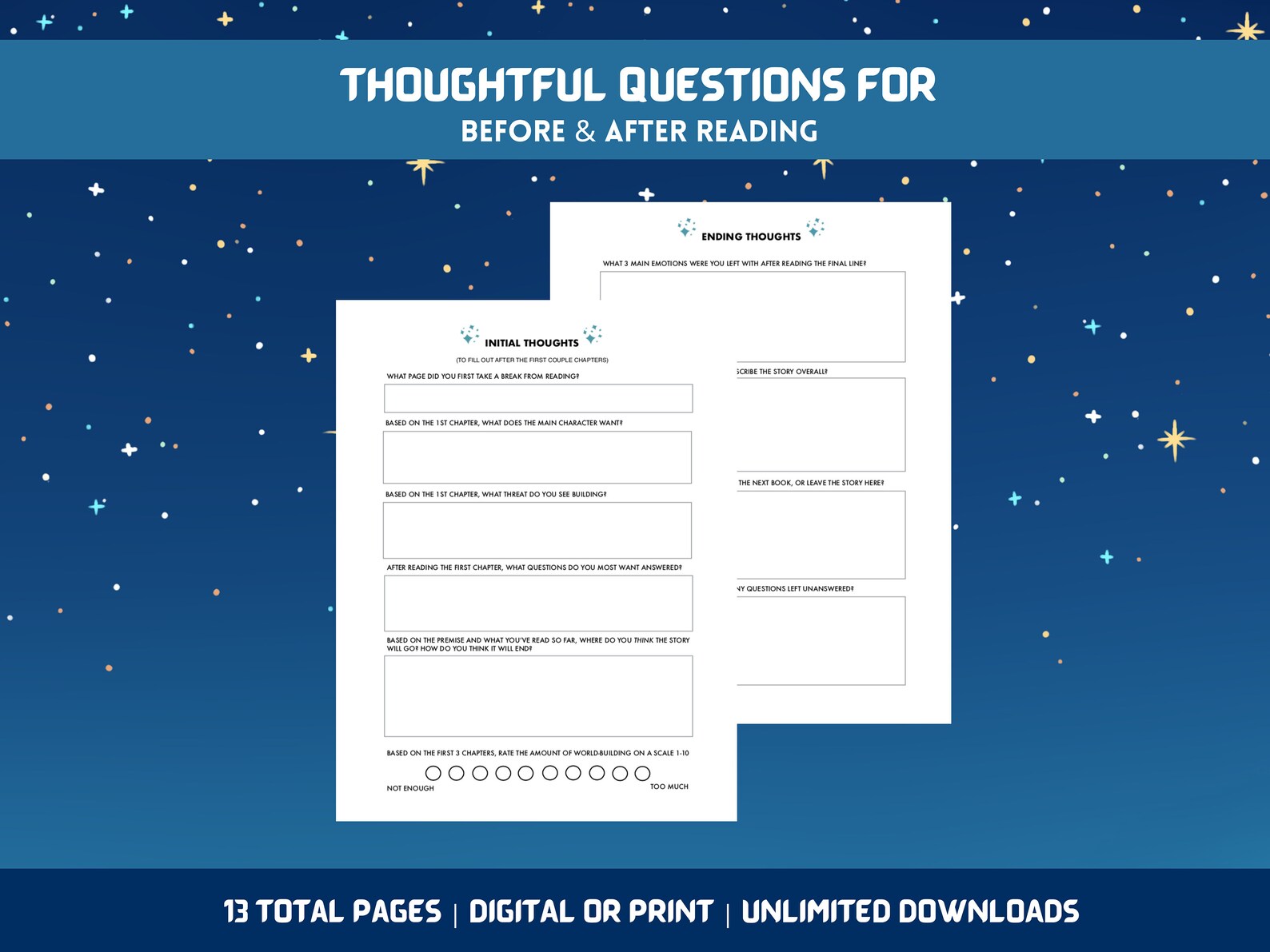 Beta Reading Survey Worksheets | Beta Reader Feedback for Speculative ...
