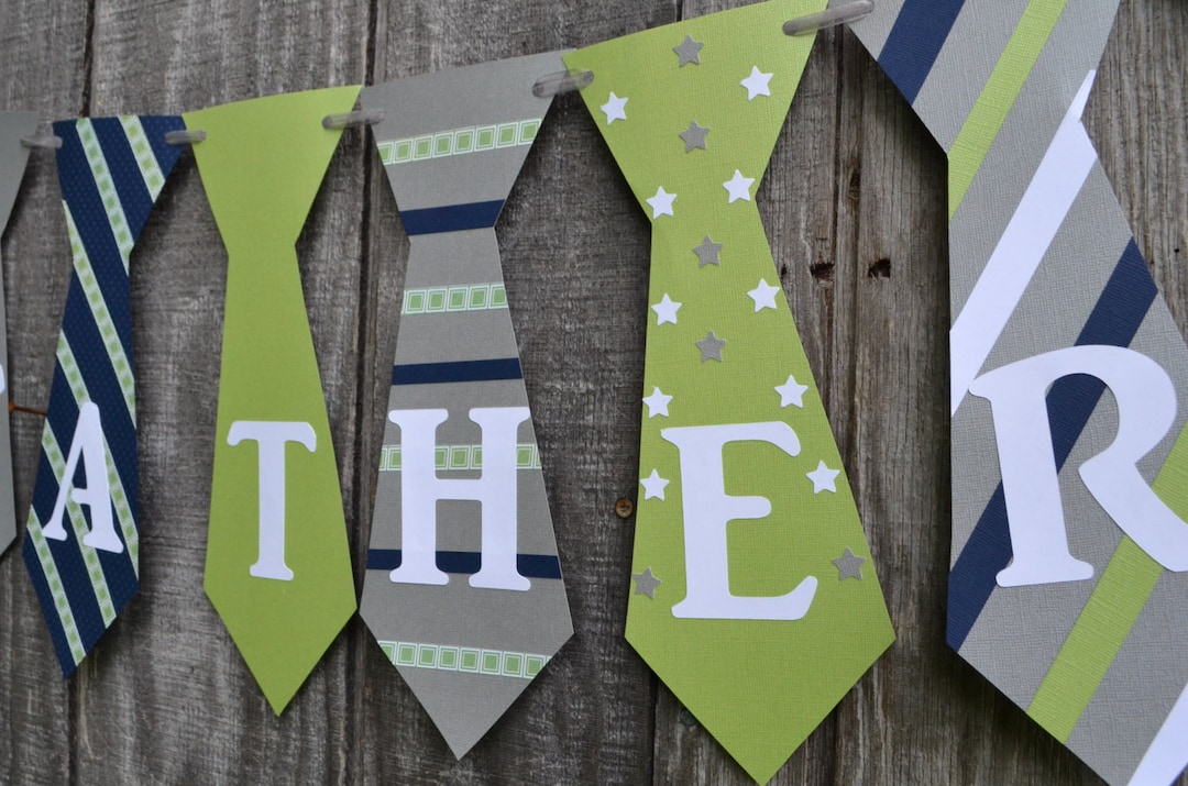 Father's Day Banner, Happy Father's Day Banner, Tie Banner, Blue, Green ...