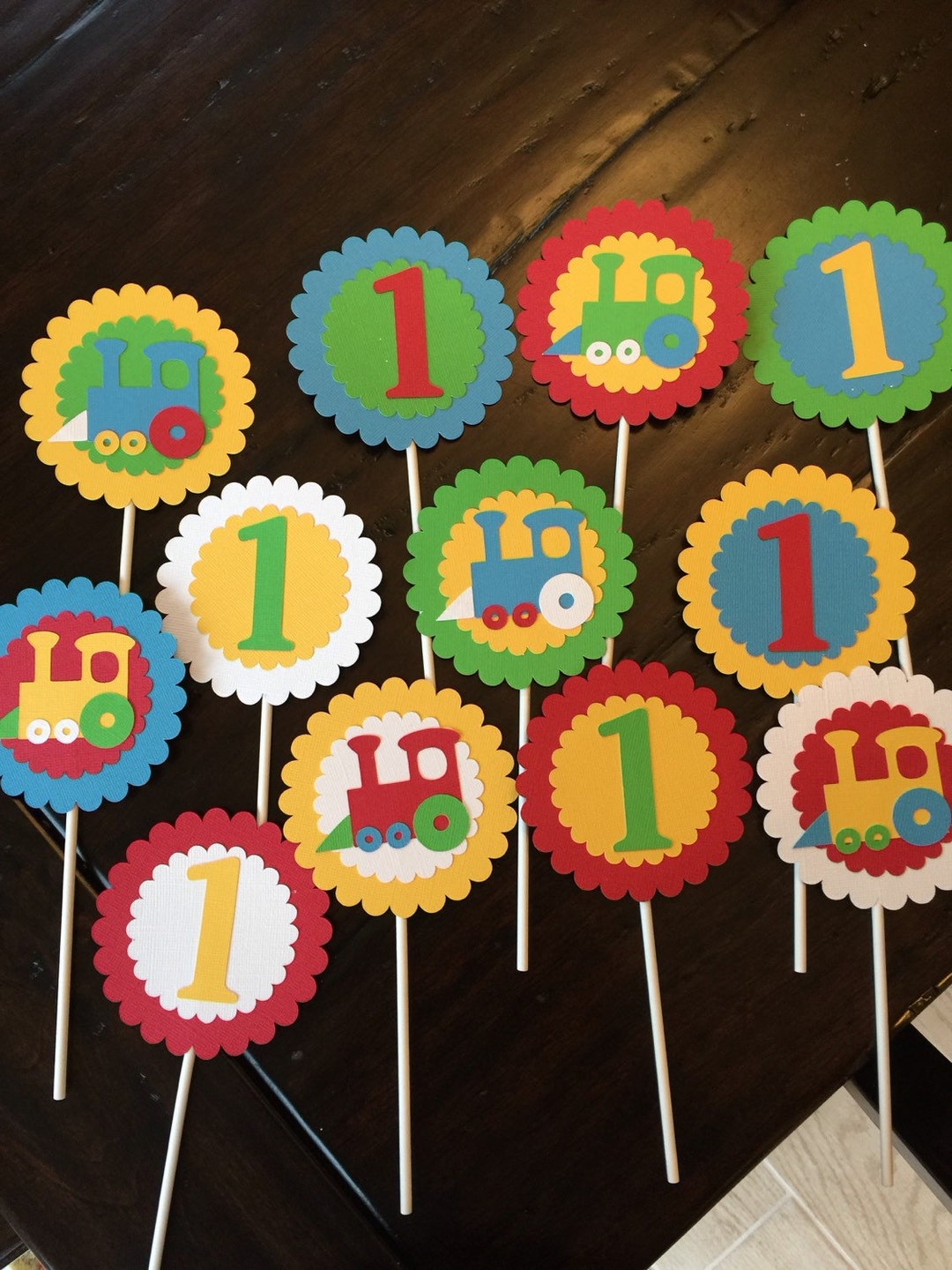 Train Cupcake Toppers, Cupcake Toppers, Birthday Cupcake Toppers - Etsy