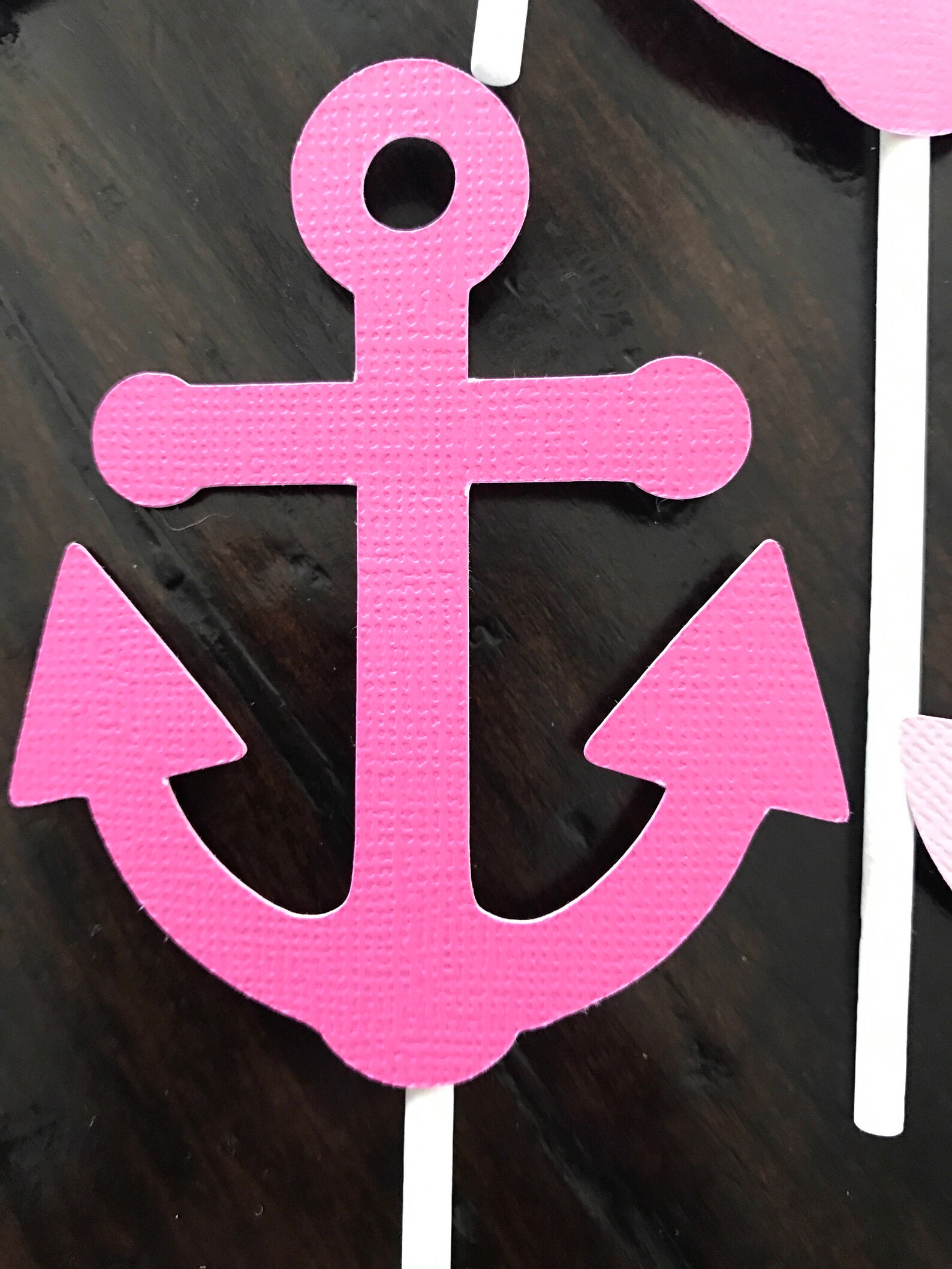 Nautical Cupcake Toppers Pink Nautical Baby Shower Nautical | Etsy
