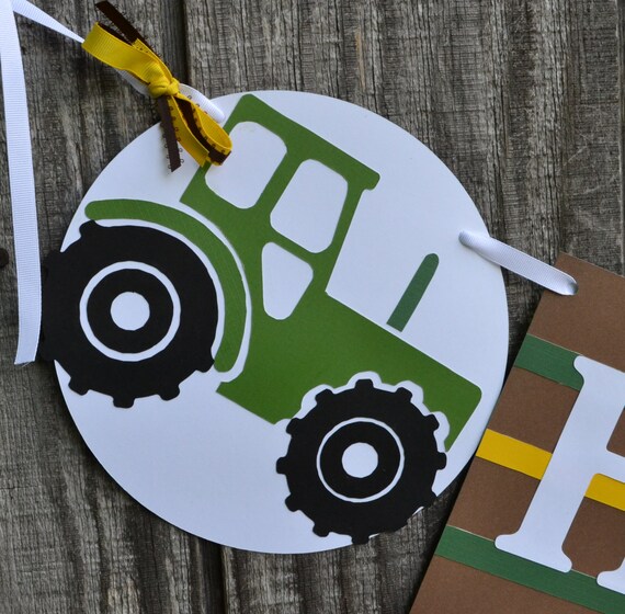 Tractor Birthday Banner Boy Birthday Banner Farm Birthday - Etsy