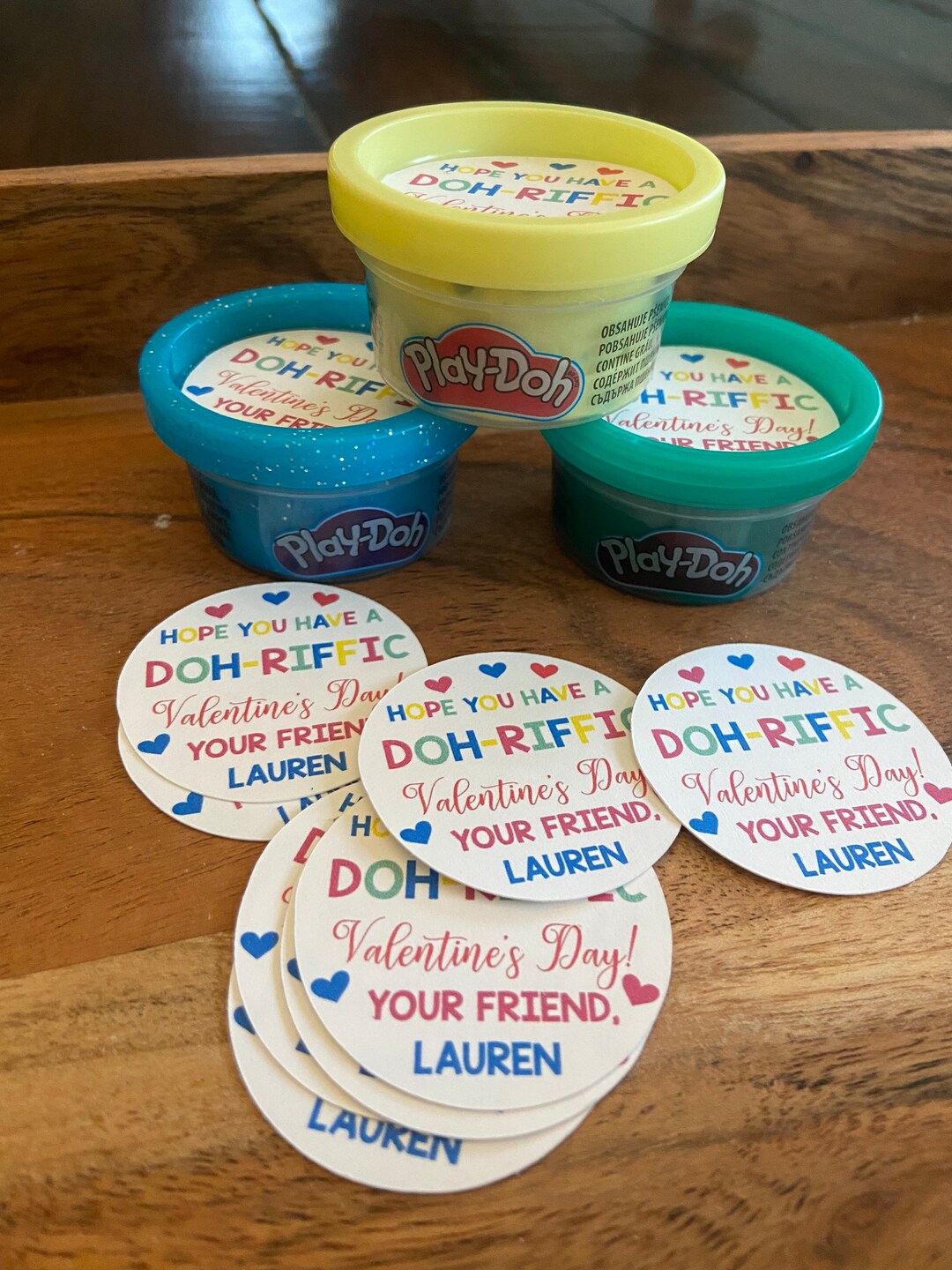 Valentine’s Day Sticker Tags, Kid’s School Valentine’s Day Play Doh ...