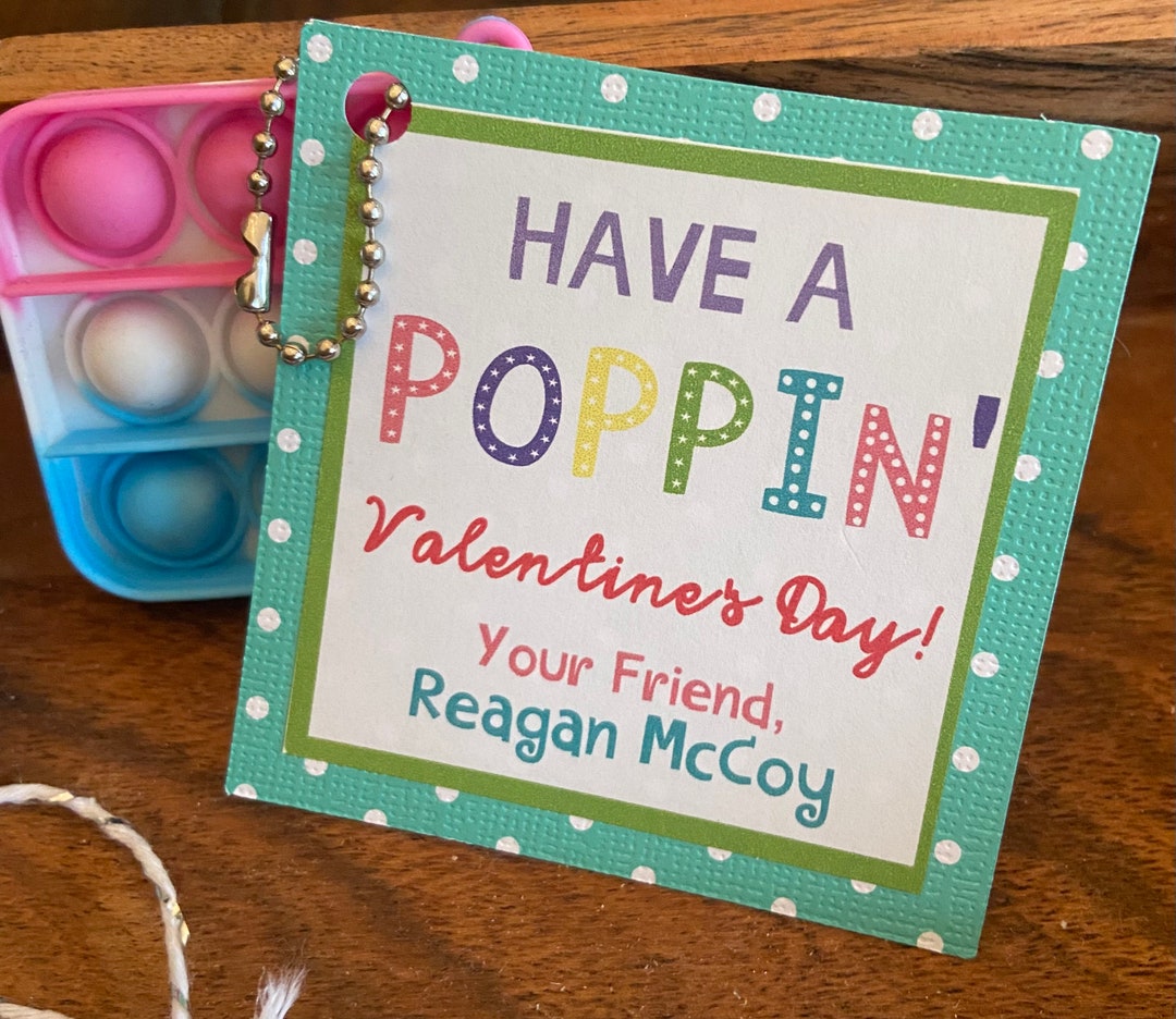 Pop It Valentine’s Day Gift Tags, Kid’s School Valentine’s Day Pop It ...