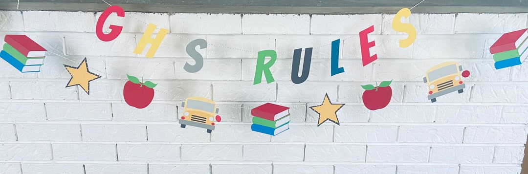 School Garland, End of School Year Banner, Teacher Gift, Preschool ...