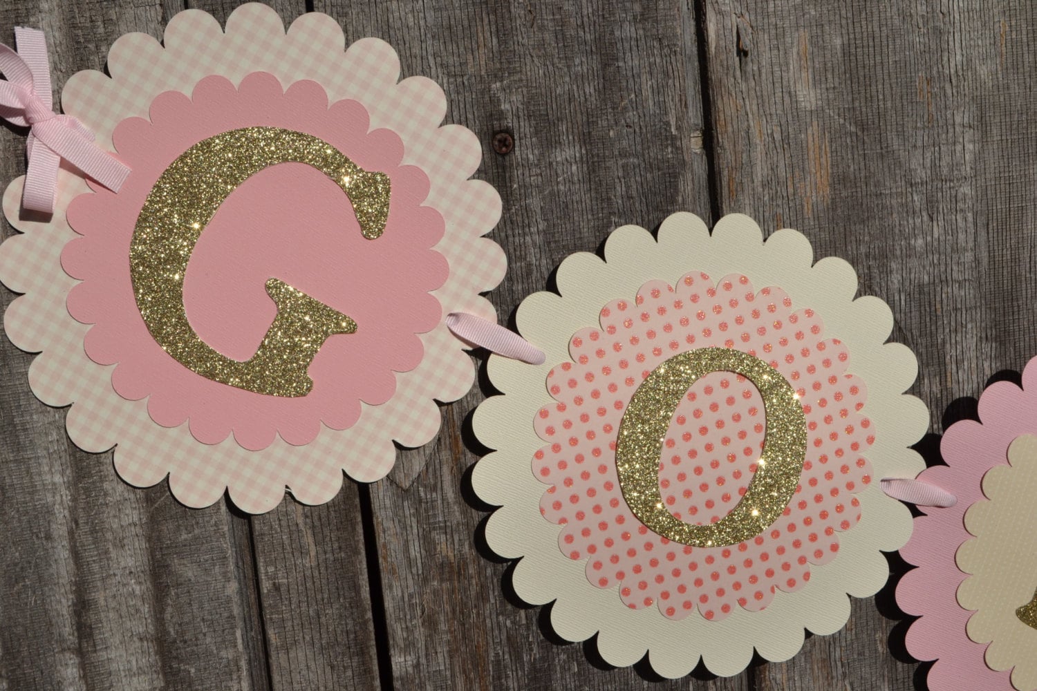 God Bless Banner, Pink and Gold Baptism Banner, Baptism Banner ...