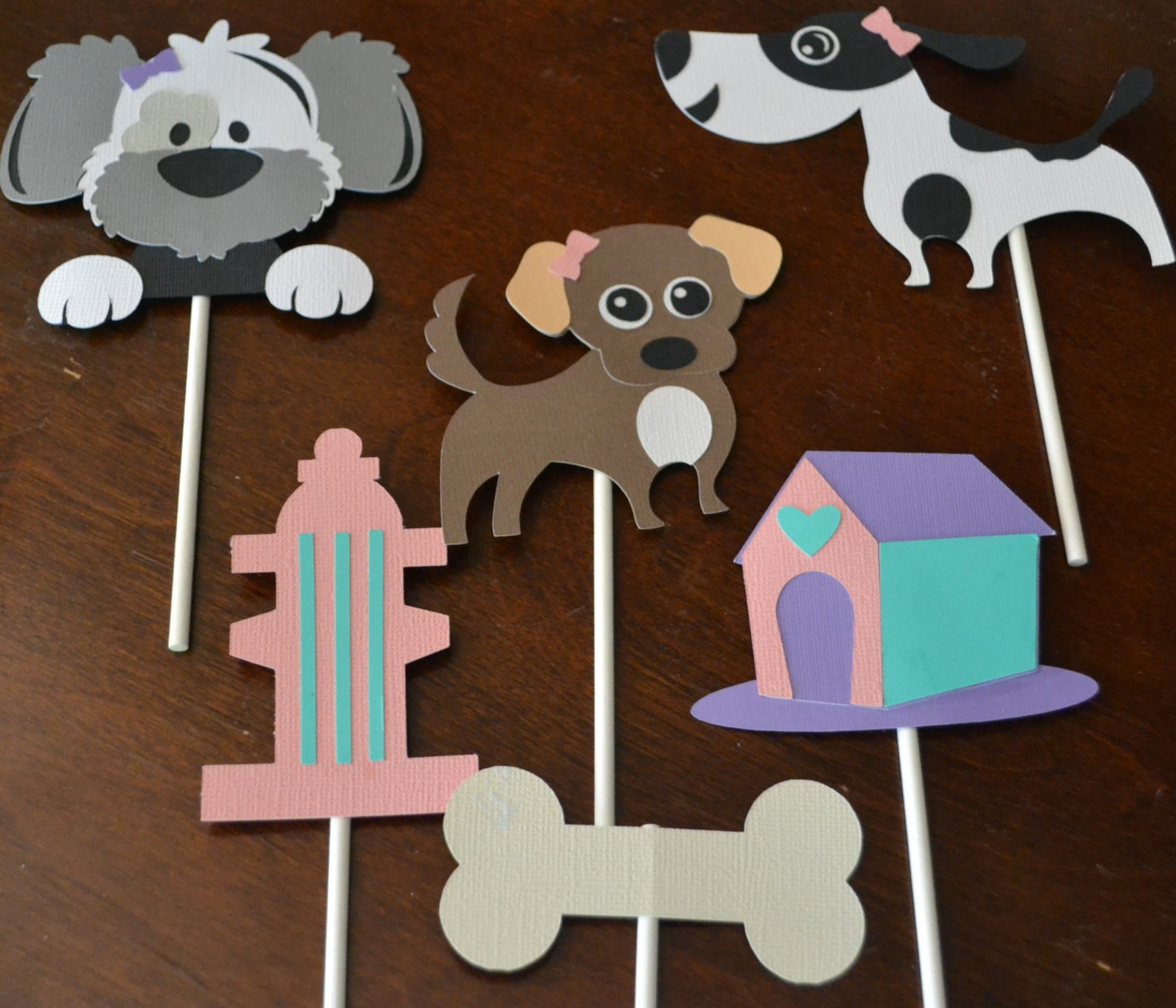 Dog Birthday Party Cupcake Toppers Puppy Birthday Party - Etsy