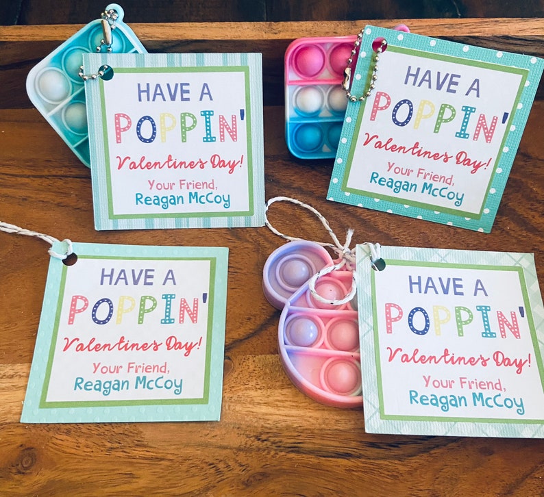 Pop It Valentines Day Gift Tags Kids School Valentines Day - Etsy