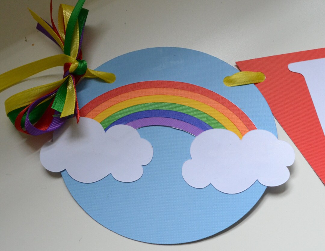 Rainbow Birthday Party Banner, Rainbow Highchair Banner, Small Rainbow ...