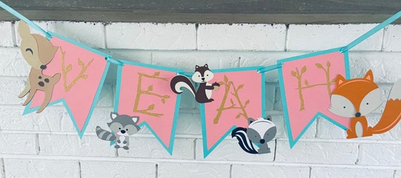 Woodland Banner Woodland Baby Shower Banner Forest Animal - Etsy