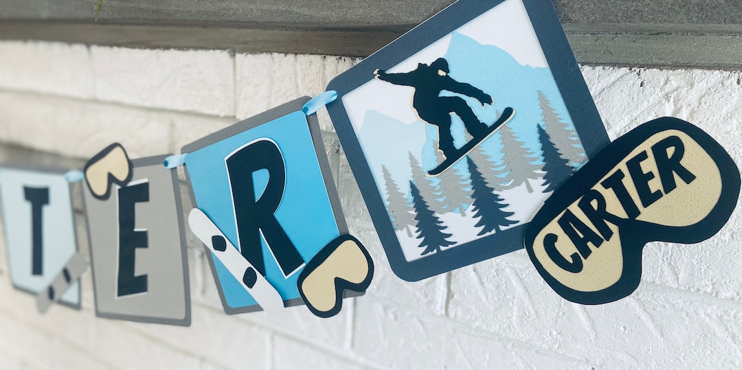 Snowboard Themed Birthday, Snowboard Banner, Snowboard Birthday ...