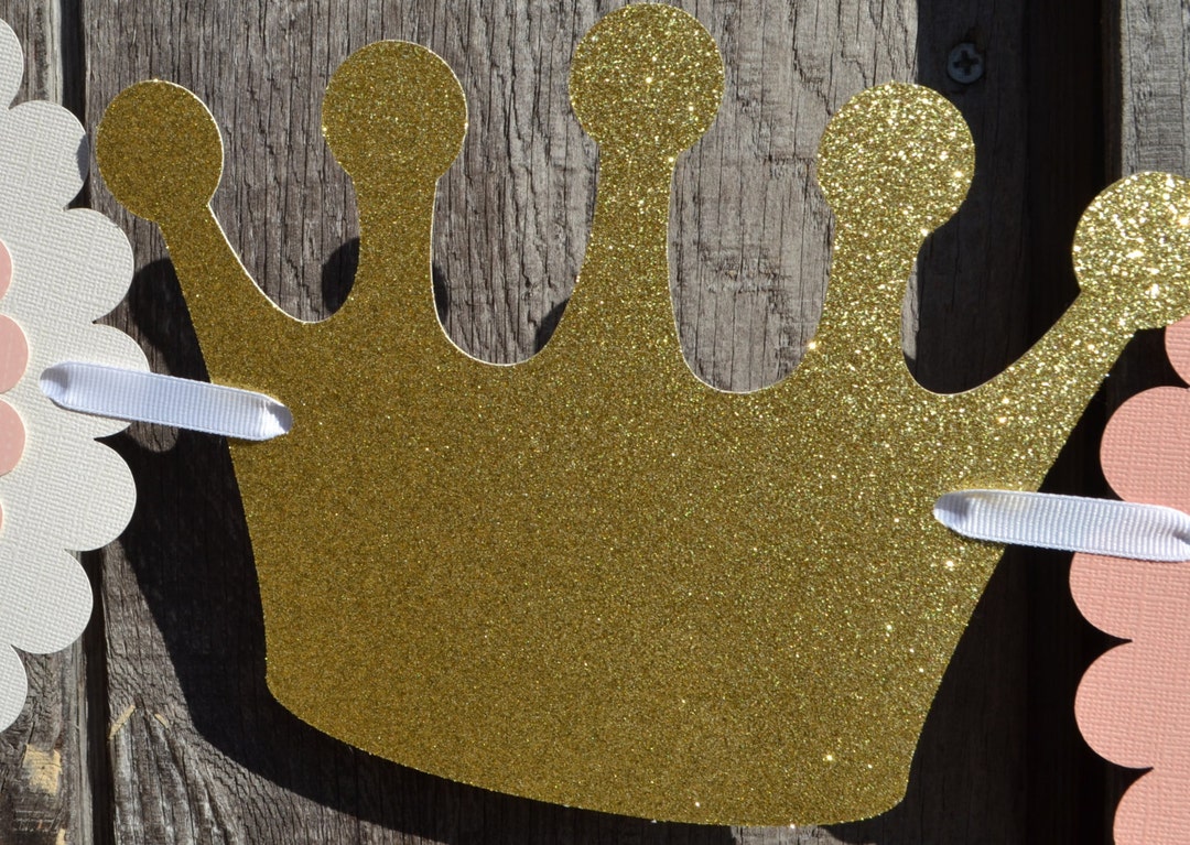 Princess Birthday Banner, Princess Crown Banner, Happy Birthday Banner ...
