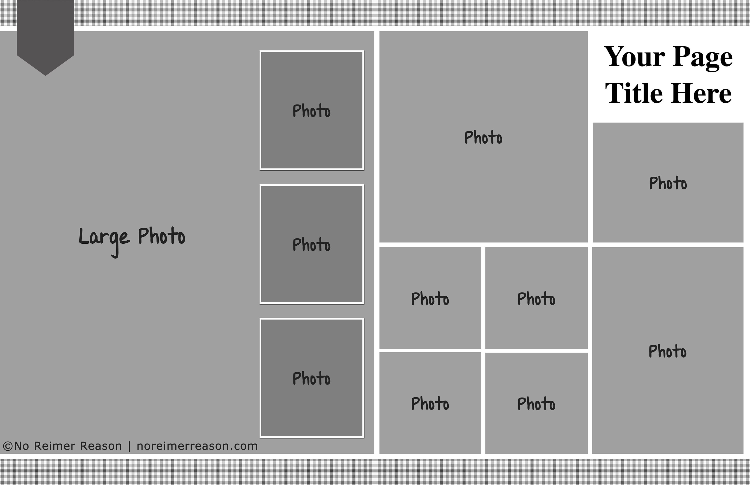 8.5x11 Digital Scrapbooking Template, Photo Collage Scrapbook Page ...