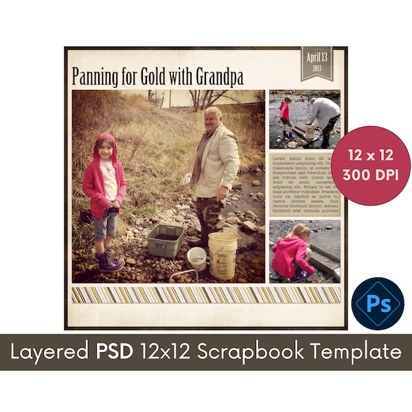12x12 Photo Book Template - Etsy