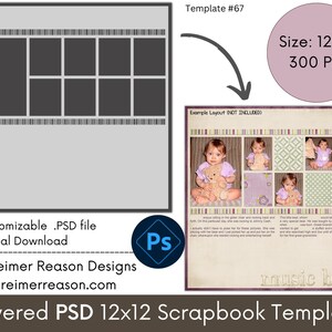 12x12 Digital Scrapbooking Template Scrapbook Page Layout 12x12 ...
