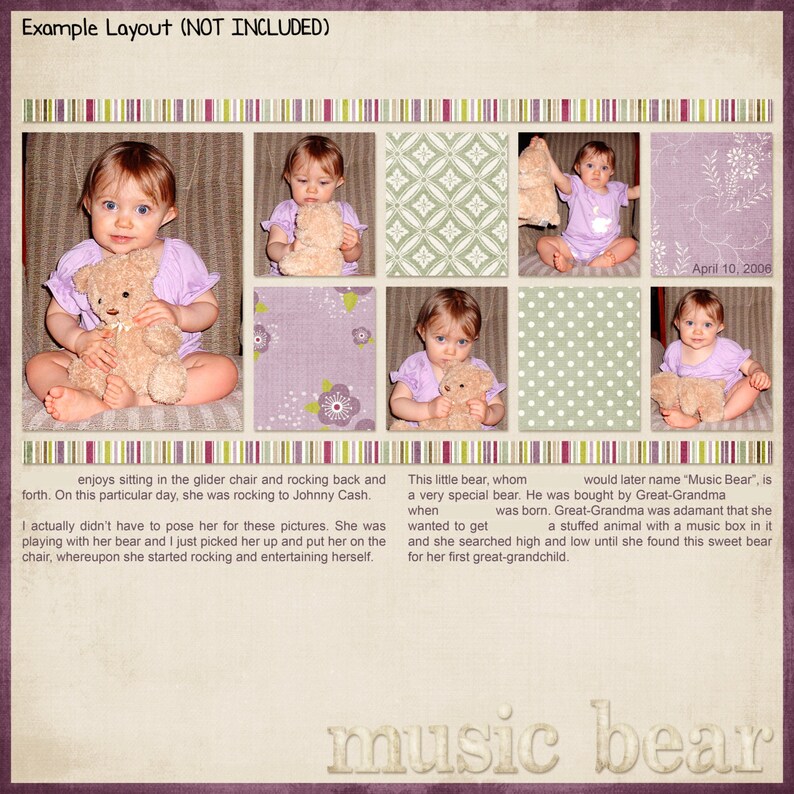 12x12 Digital Scrapbooking Template Scrapbook Page Layout 12x12 ...
