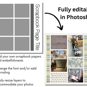 12x12 Digital Scrapbook Templates, Photobook Page Layouts, Photoshop ...