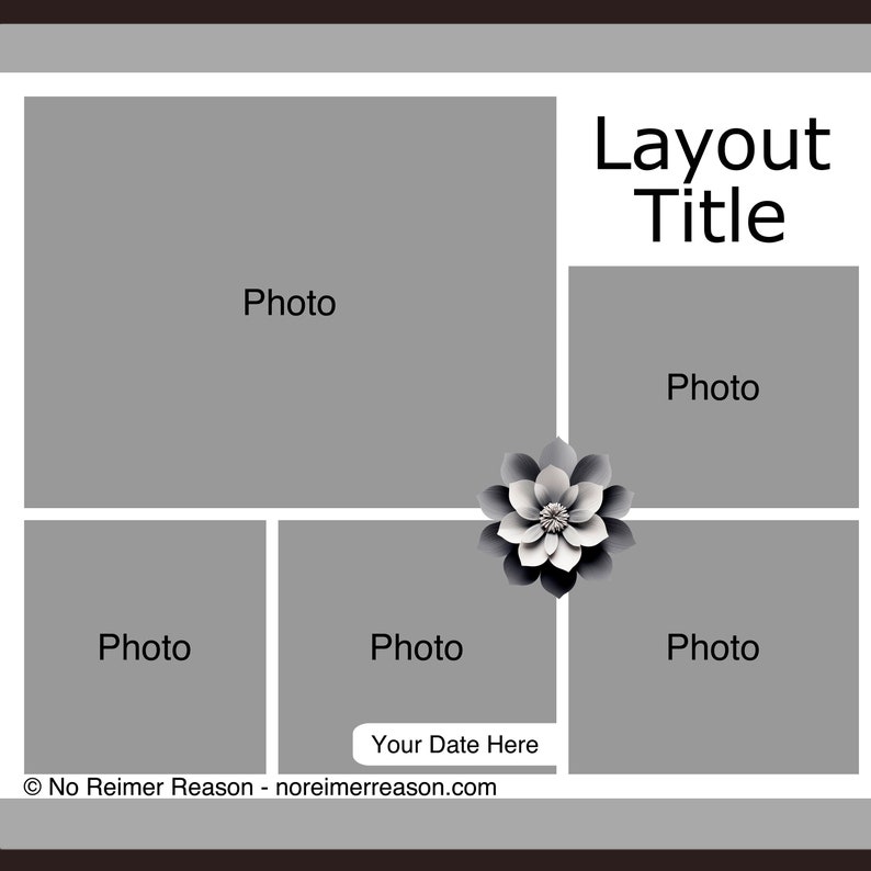 12x12 Digital Scrapbooking Page Layout Template, Photo Collage Template ...