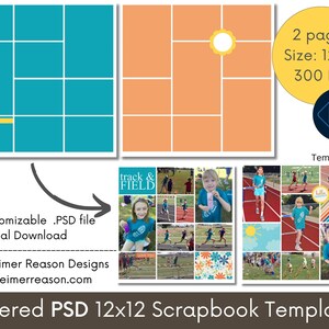 12x12 Digital Scrapbooking Layout Template, Premade Scrapbook Page ...