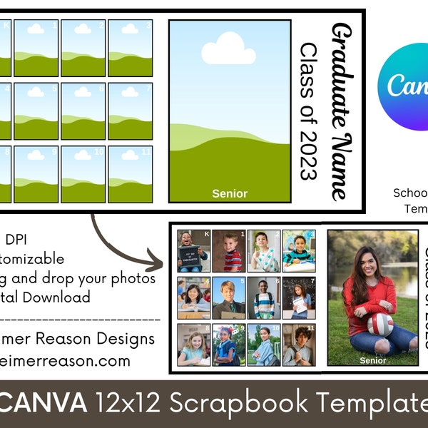 School Scrapbook Layout - Etsy