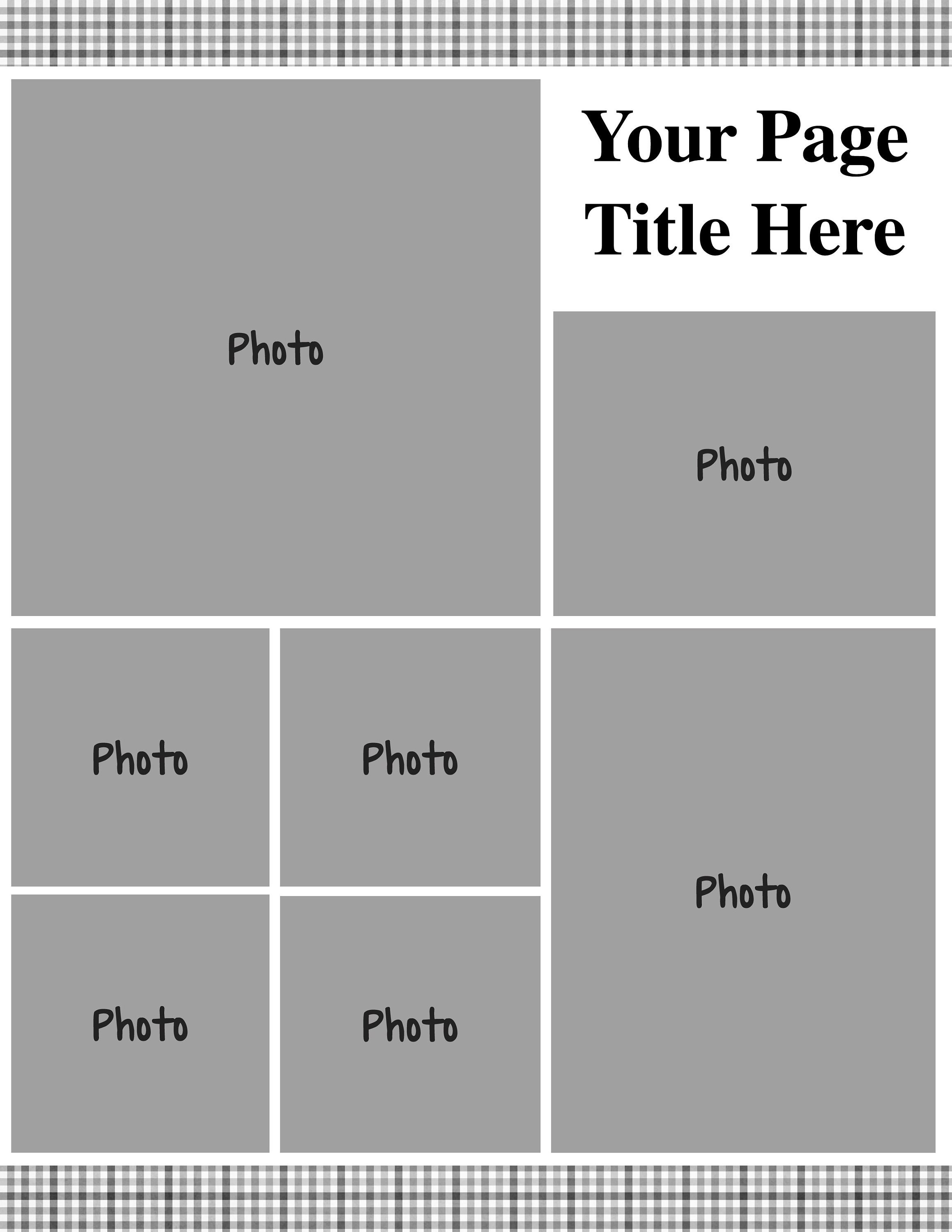 8.5x11 Digital Scrapbooking Template, Photo Collage Scrapbook Page ...