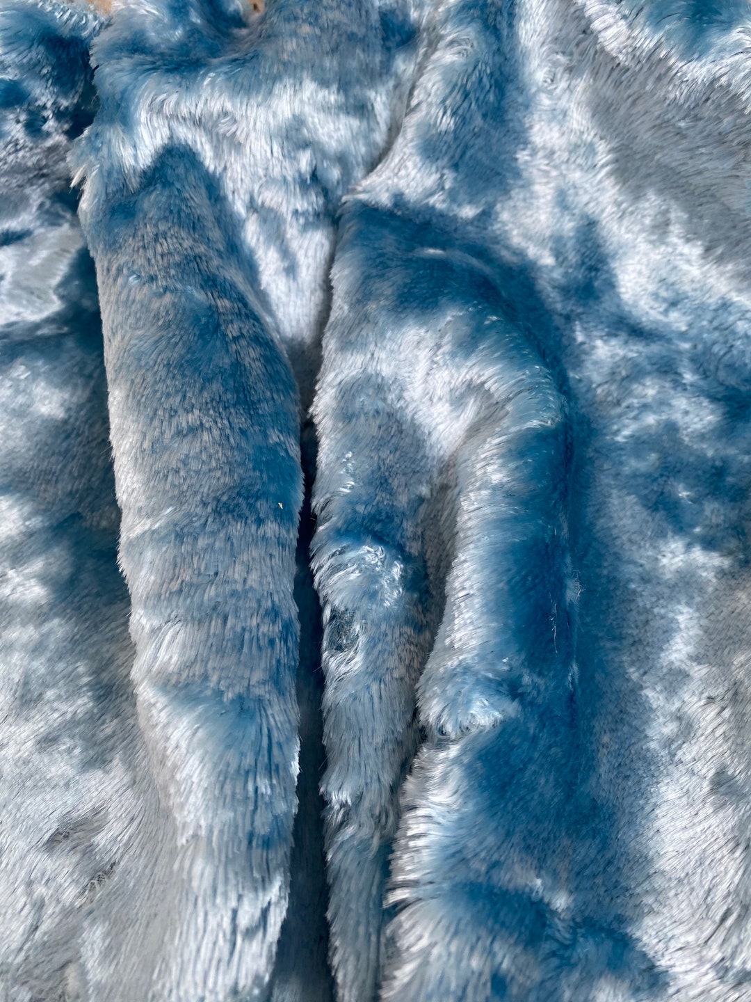 Vintage Blue Plush Fabric 8mm Pile - Etsy