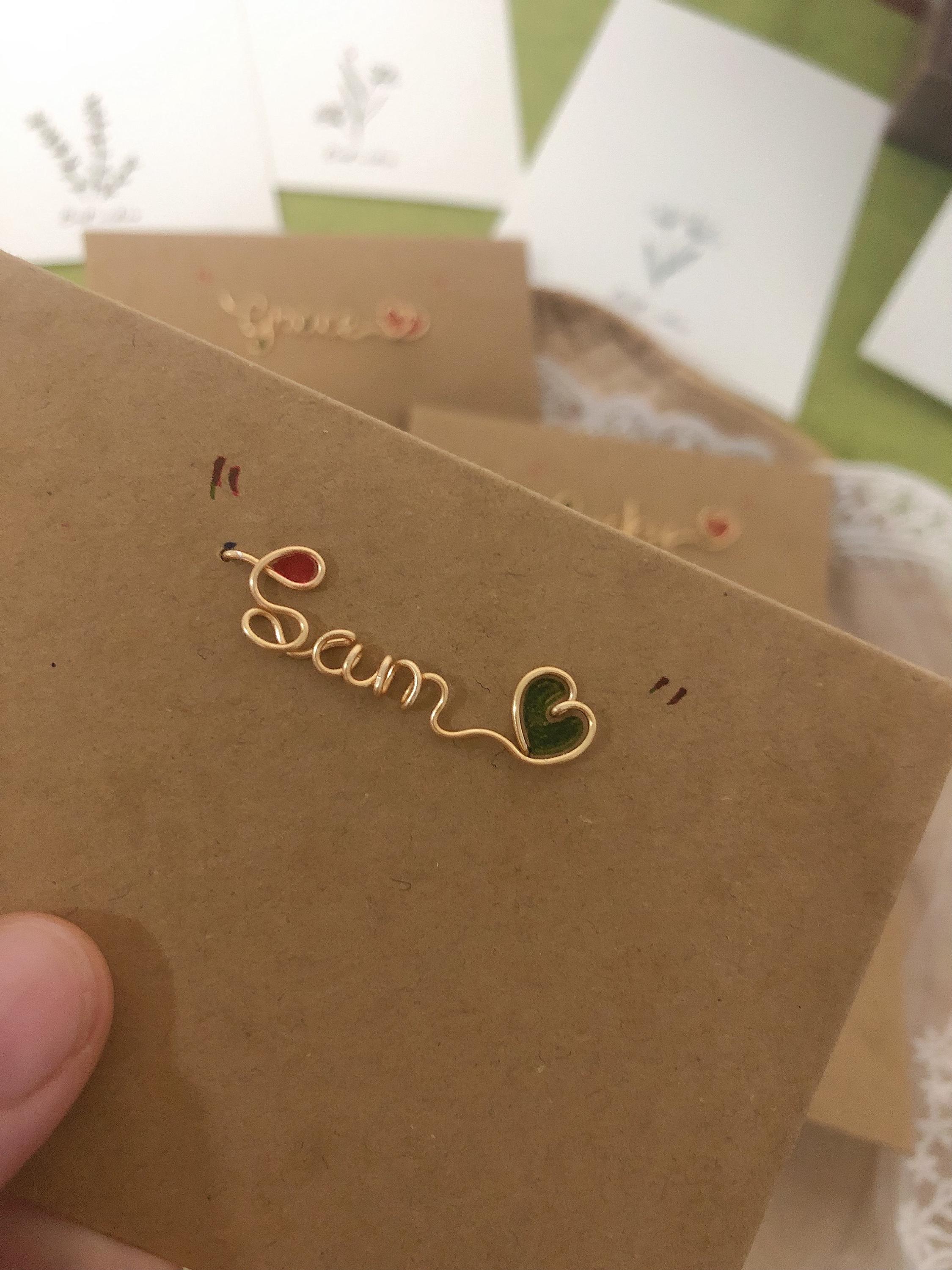 Personalized Wire Name Mini Envelopes With Greeting Cards / 5 Pcs / 10 ...