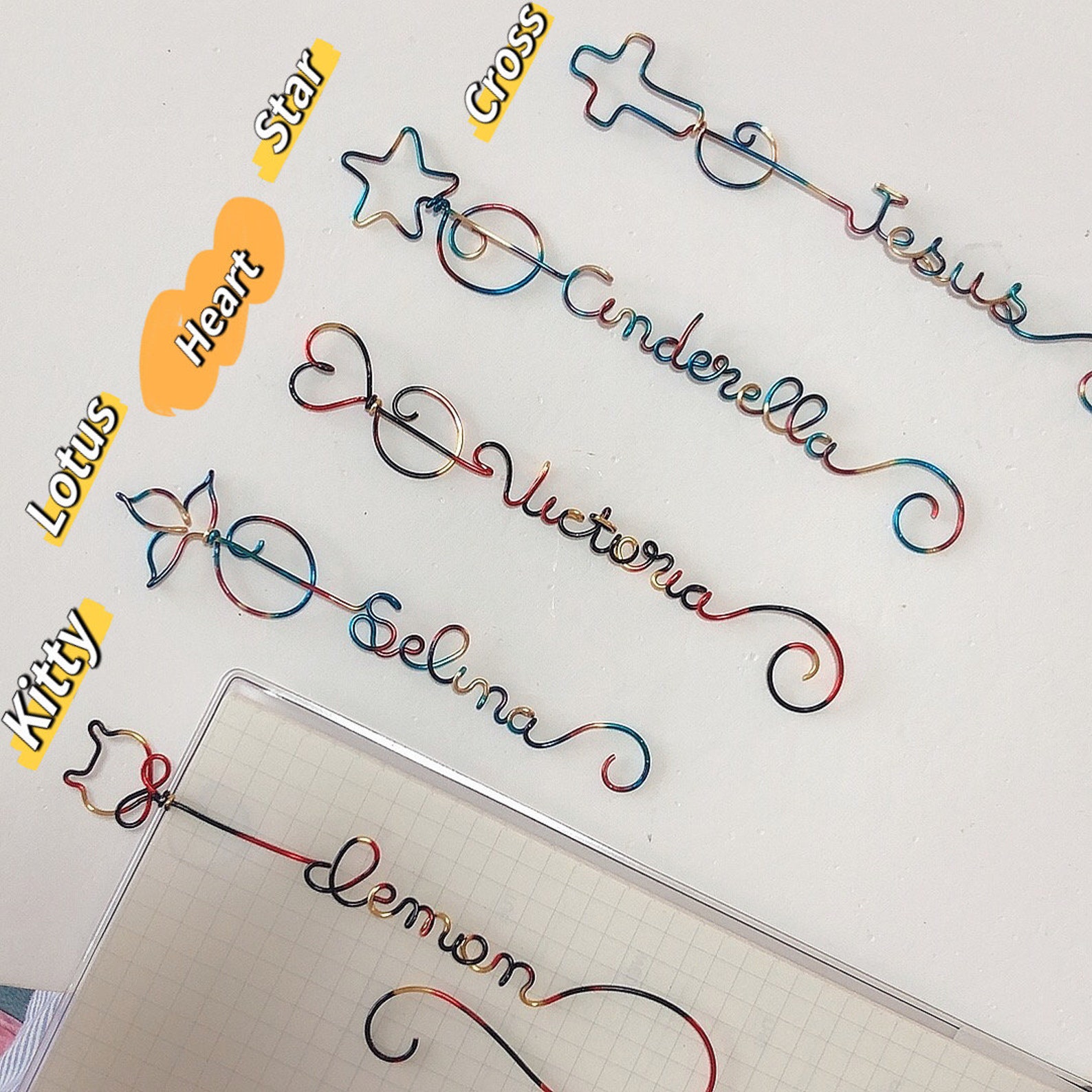 Personalized Wire Name Bookmark / Multicolored Copper Wire / 18 Gauge ...