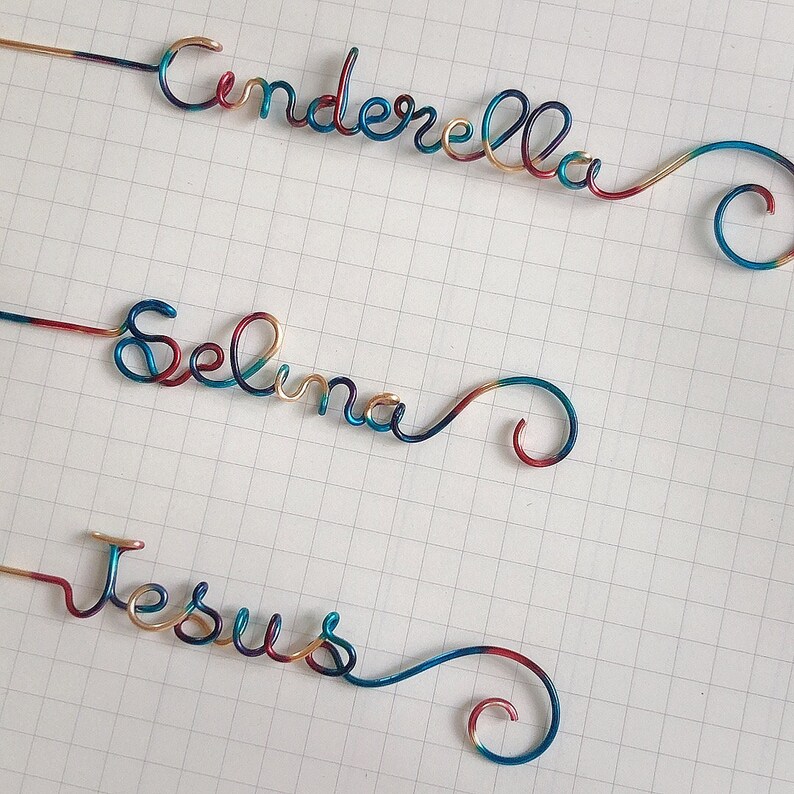 Personalized Wire Name Bookmark / Multicolored Copper Wire / 18 Gauge ...