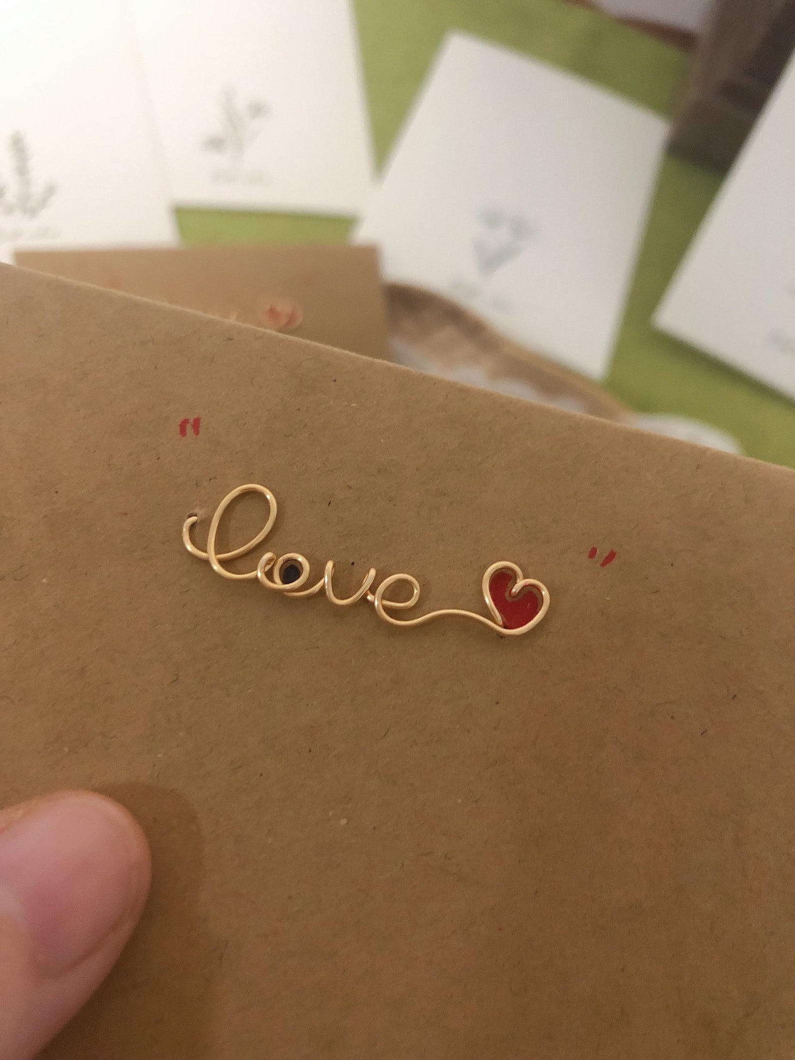 Personalized Wire Name Mini Envelopes With Greeting Cards / 5 Pcs / 10 ...