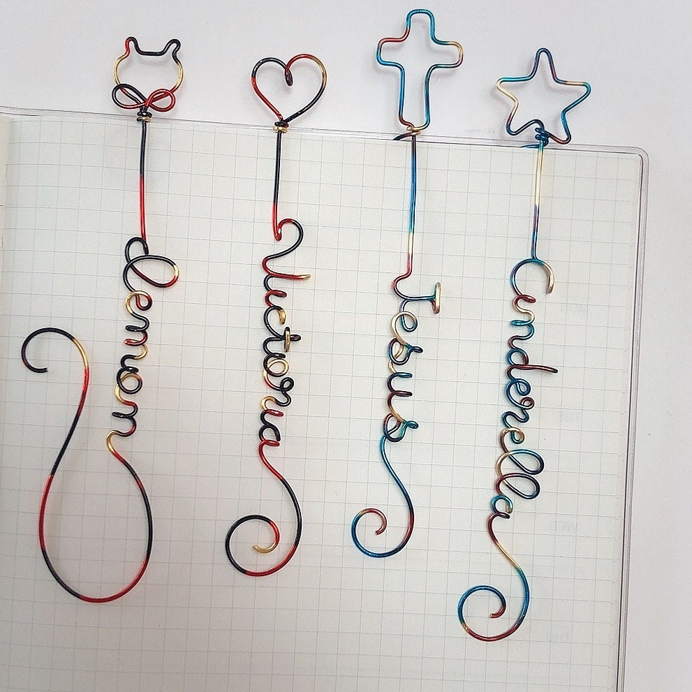 Personalized Wire Name Bookmark / Multicolored Copper Wire / 18 Gauge ...
