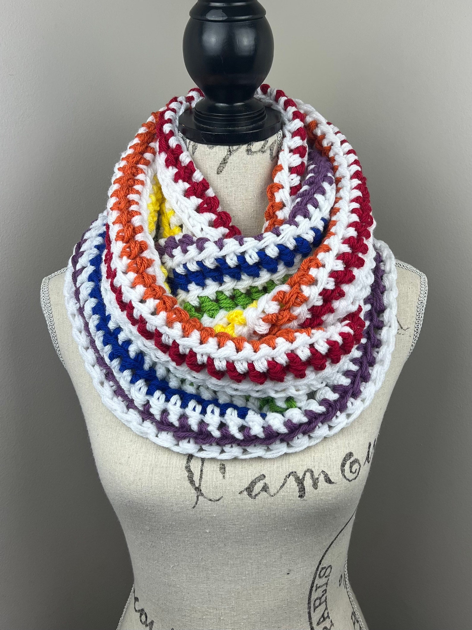 Rainbow Scarf, LGBTQ Crochet Infinity Gay Pride Scarf - Etsy