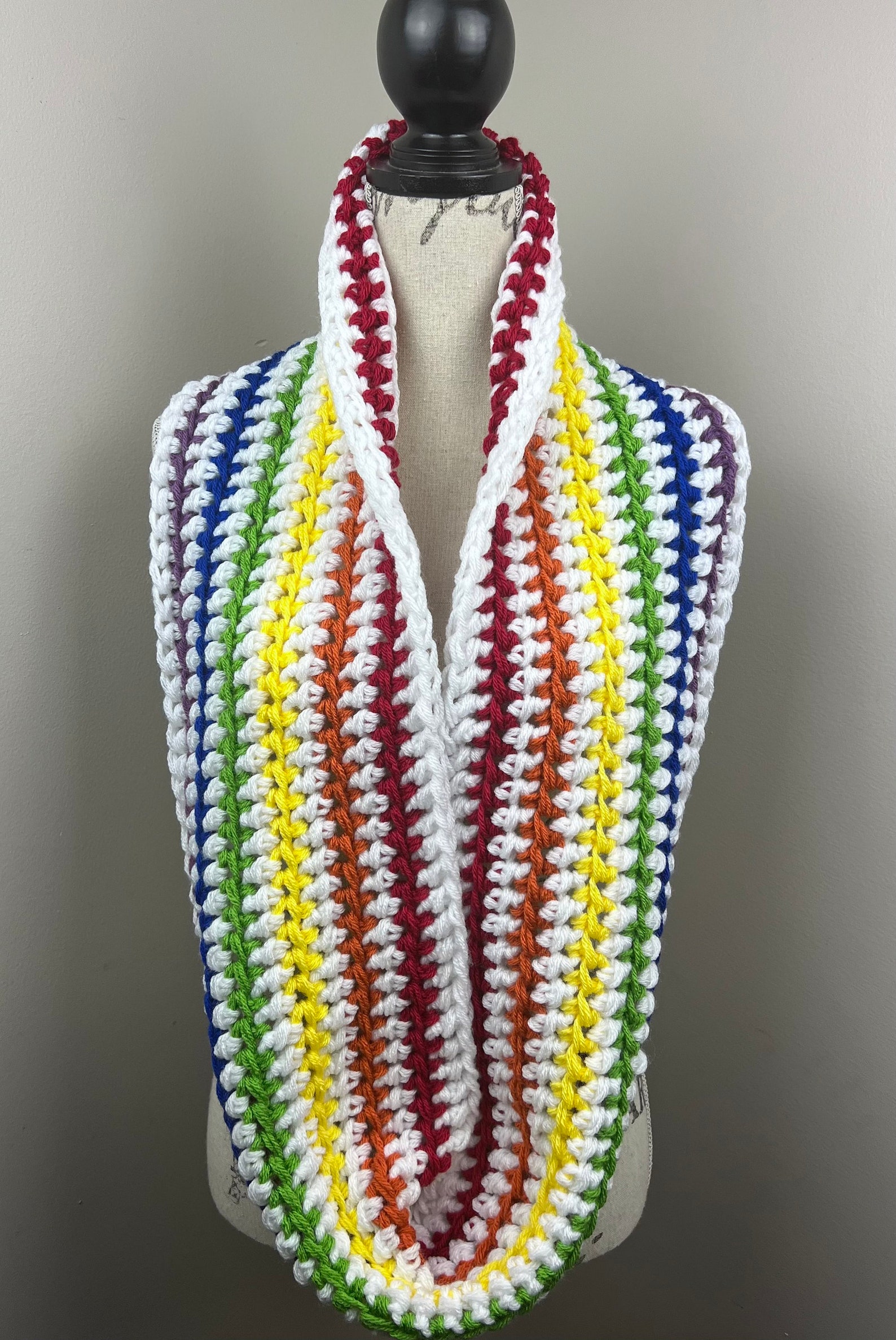 Rainbow Scarf, LGBTQ Crochet Infinity Gay Pride Scarf - Etsy