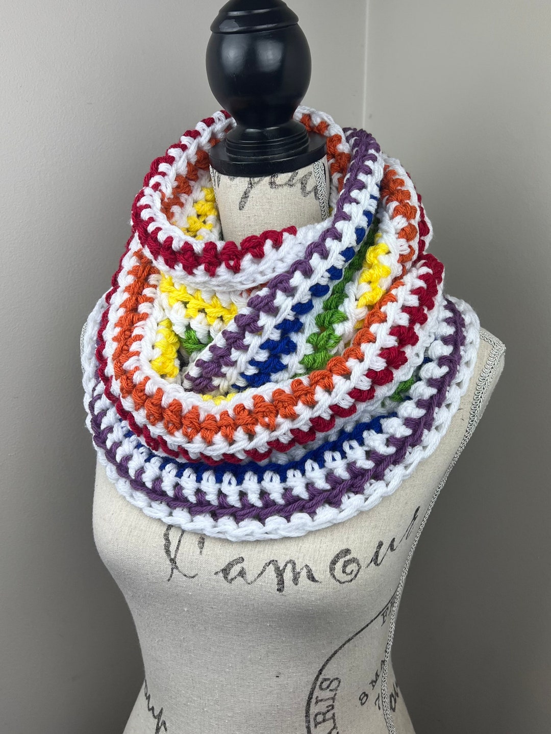 Rainbow Scarf, LGBTQ Crochet Infinity Gay Pride Scarf - Etsy