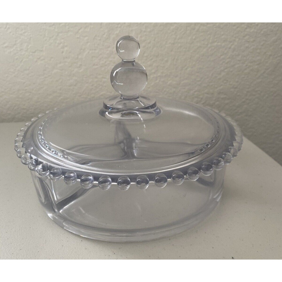 Imperial Glass CANDLEWICK 3 Part Divided Round 400/110 7 Candy Box ...