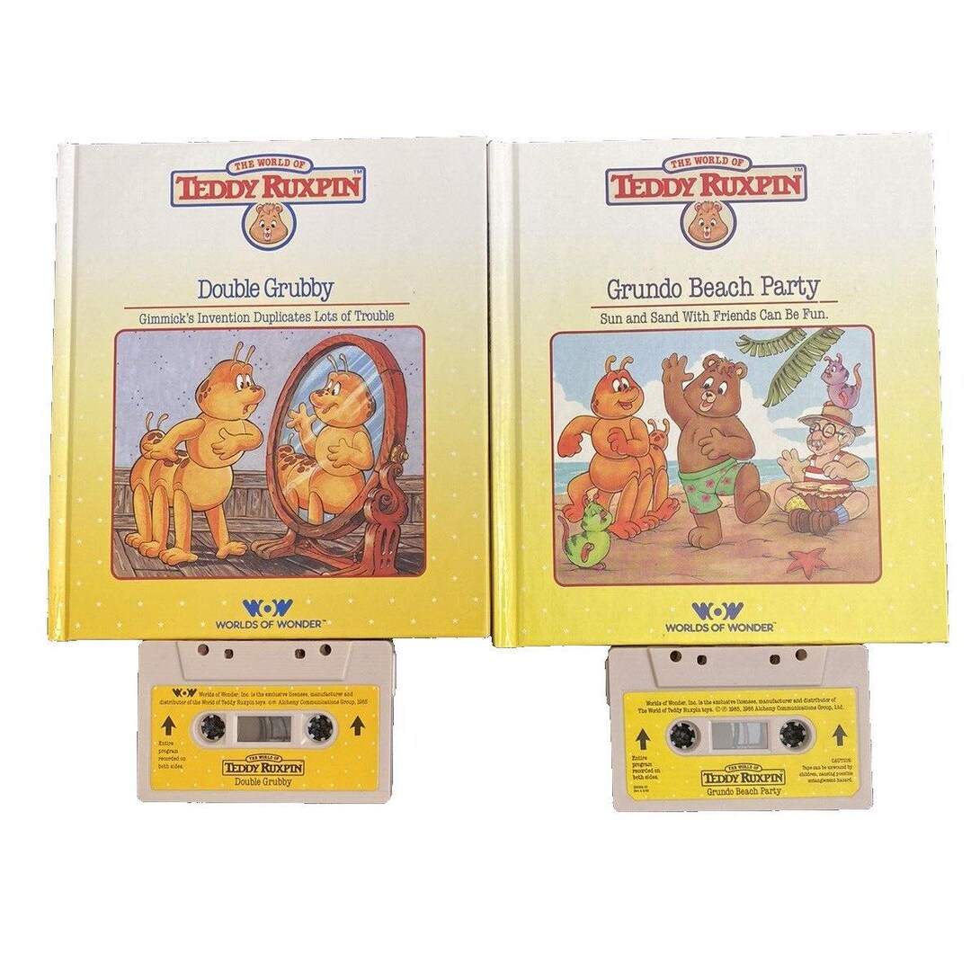 Vintage Teddy Ruxpin Book Cassette Tape WOW Lot of 2 Grubby Grundo ...