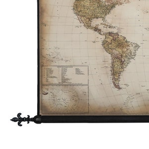 Black World Map, 66''x35'', 170x91cm, Wall Decor for Elegant Black Home ...