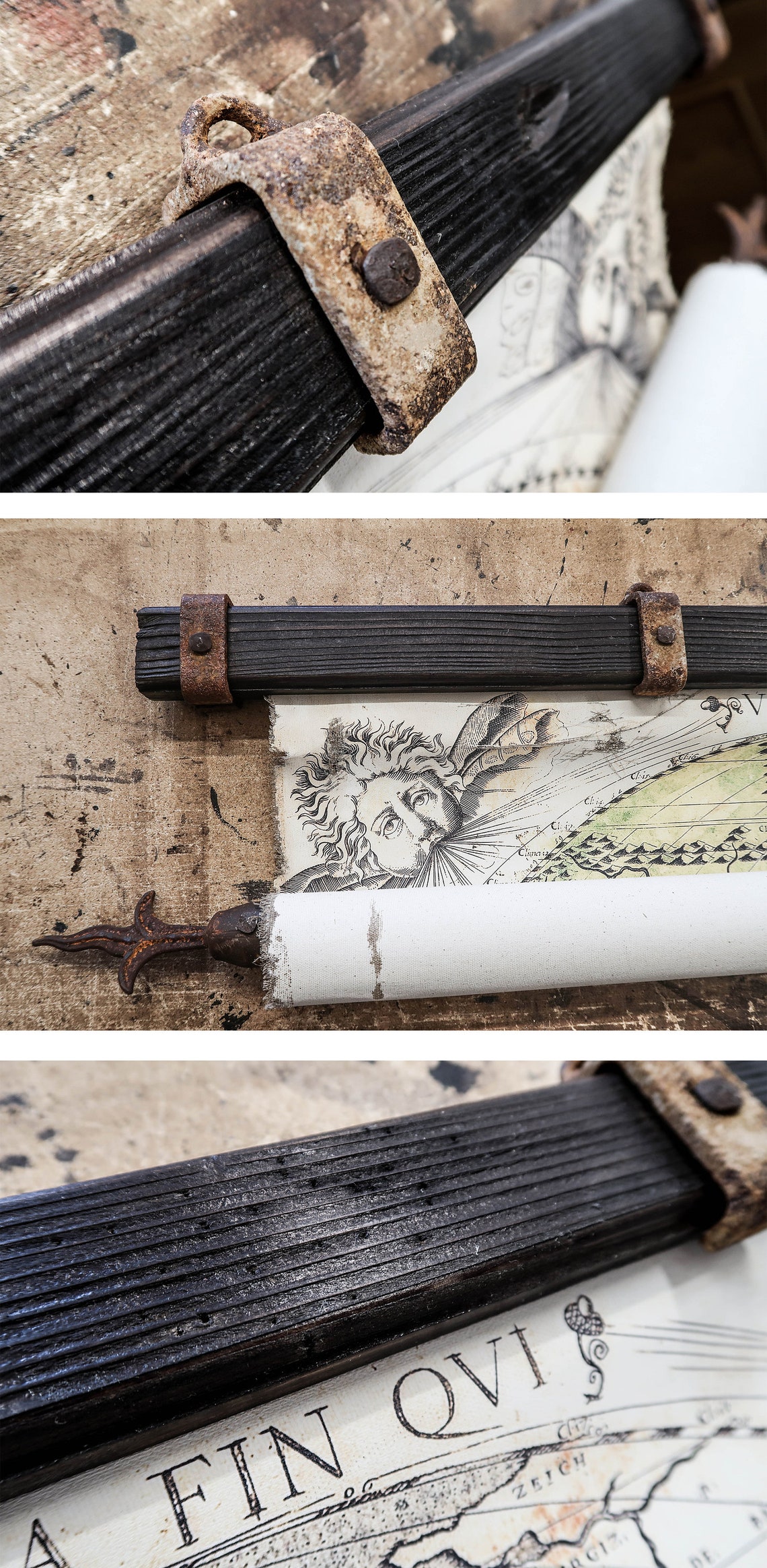 Unique Terra Incognita Map Medieval Canvas Decor With Iron | Etsy