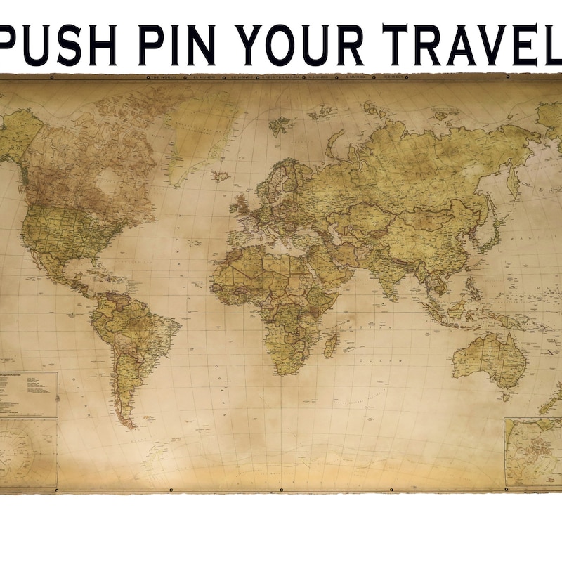 Push Pin World Map - Etsy